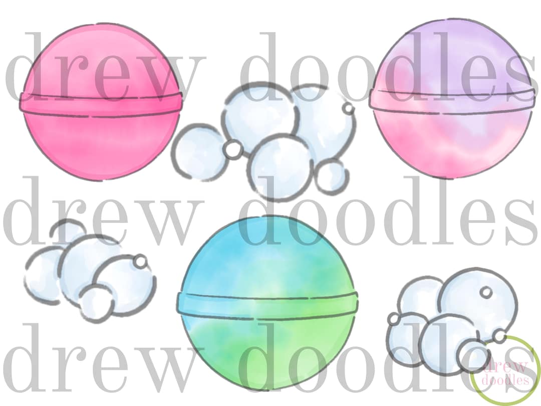 Watercolor Bath Bomb Digital Clip Art Set- Instant Download - Etsy