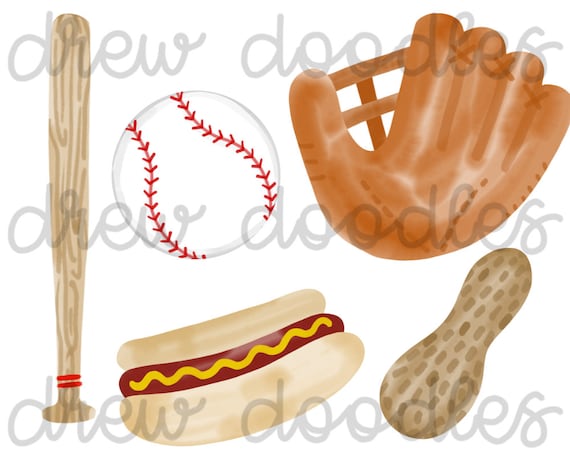 Watercolor Baseballl Digital Clip Art Set Instant Download - Etsy