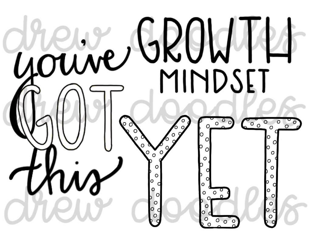 Growth Mindset Doodles Digital Clip Art Set- Black Line Version ...