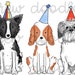 Watercolor Primary Party Dogs Digital Clip Art Set Instant Download - Etsy