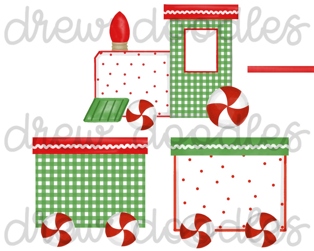 Watercolor Christmas Train Digital Clip Art Set- Instant Download - Etsy