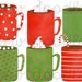Watercolor Christmas Mugs Digital Clip Art Set- Instant Download - Etsy