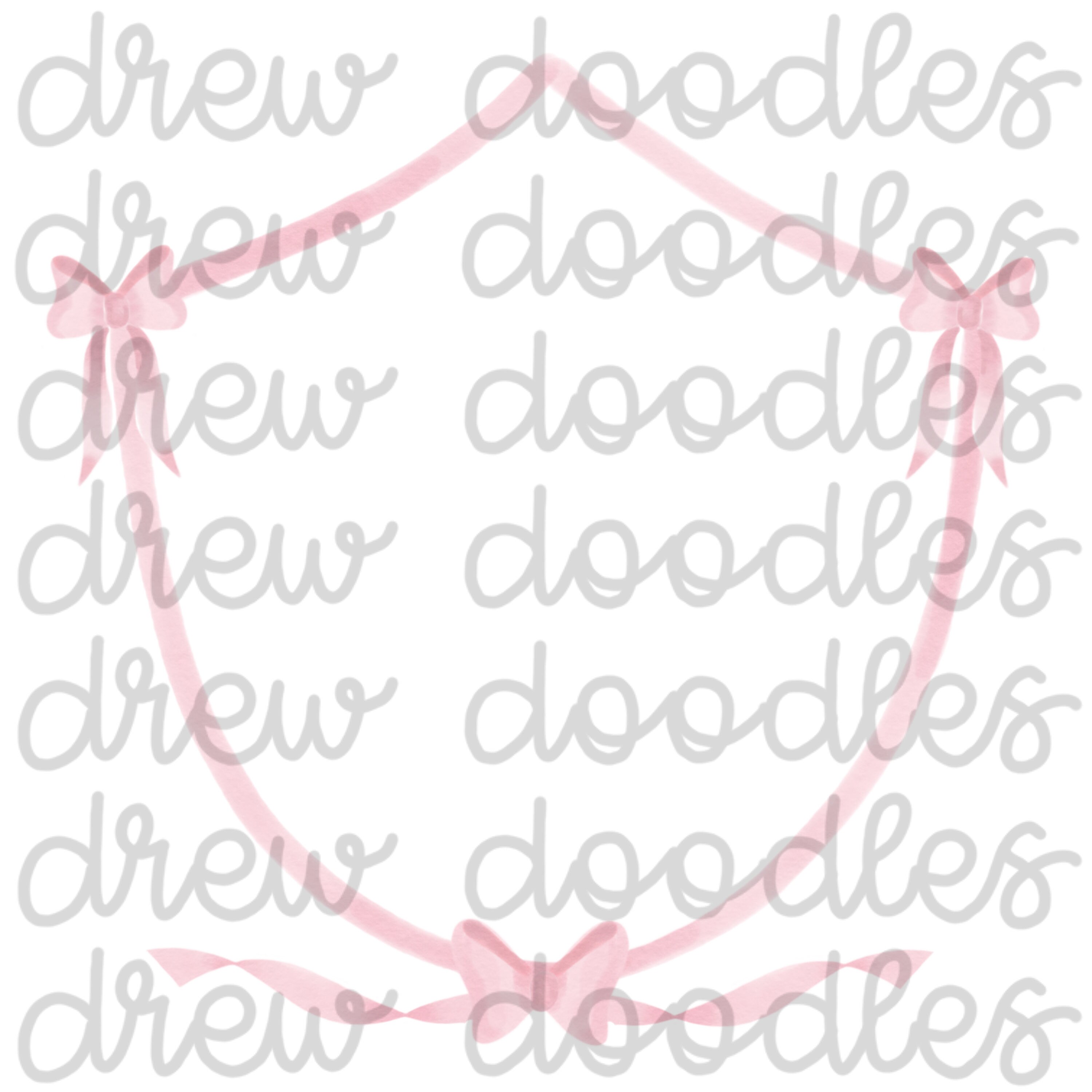 Watercolor Pink Bow Ribbon Crest Frame- Digital Clip Art Set- Instant ...