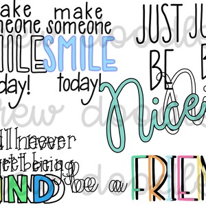 Kindness Doodles Digital Clip Art Set- Color and Black Line COMBO ...