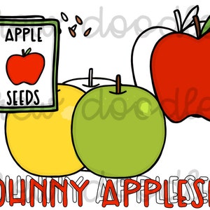 Johnny Appleseed Digital Clip Art Set- Color and Black Line COMBO ...