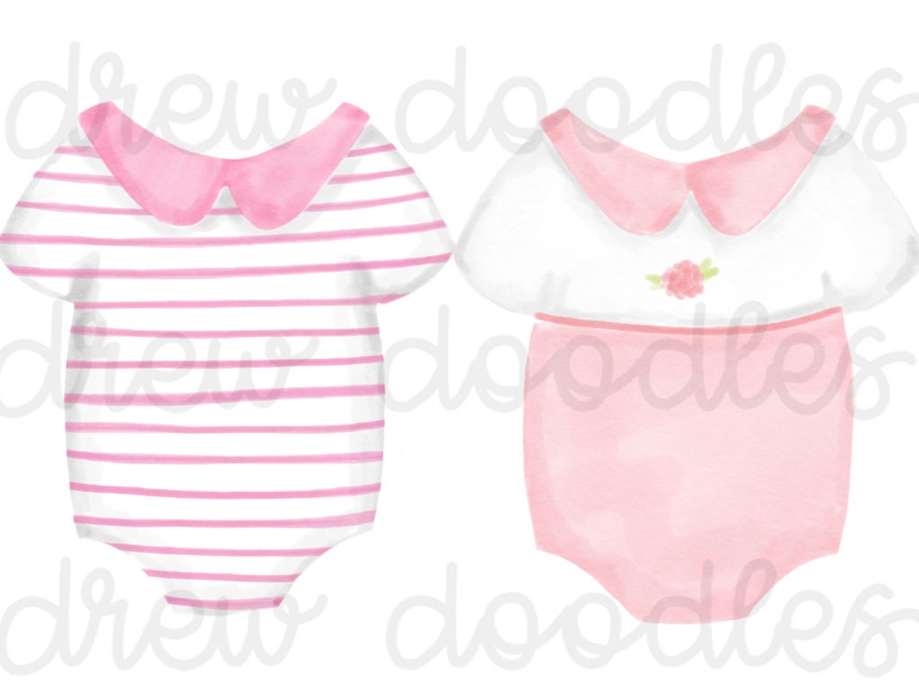 Watercolor Baby Girl Digital Clip Art Set- Instant Download - Etsy