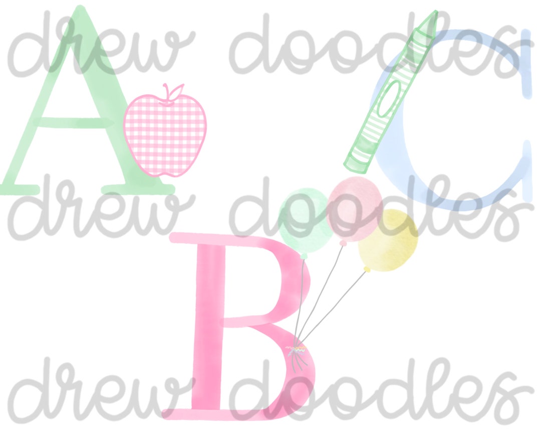 Watercolor Pastel ABC Letters Digital Clip Art Set- Instant Download - Etsy