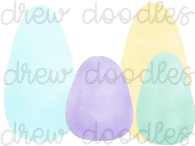 Watercolor Easter Eggsdigital Clip Art Set Instant Download - Etsy