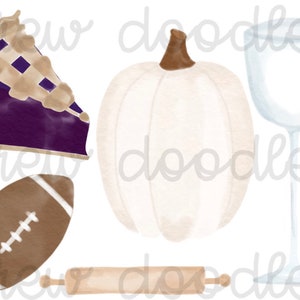 Watercolor Thanksgiving Essentials Digital Clip Art Set- Instant ...