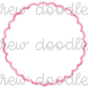 Watercolor Pink and Purple Scallop Circle Frames- Digital Clip Art Set ...