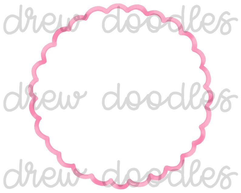 Watercolor Pink and Purple Scallop Circle Frames Digital Clip - Etsy