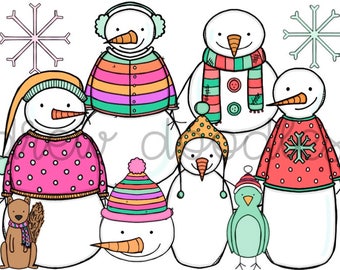 Snowmen Clip Art - Etsy
