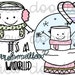 A Marshmallow World Digital Clip Art Set Color and Black Line COMBO ...