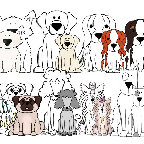 Watercolor Fall Dogs Digital Clip Art Set Instant Download | Etsy