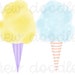 Watercolor Cotton Candy Digital Clip Art Set Instant Download - Etsy