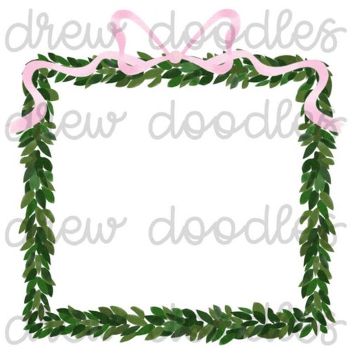Watercolor Pink Bow Circle Frame Digital Clip Art Set - Etsy