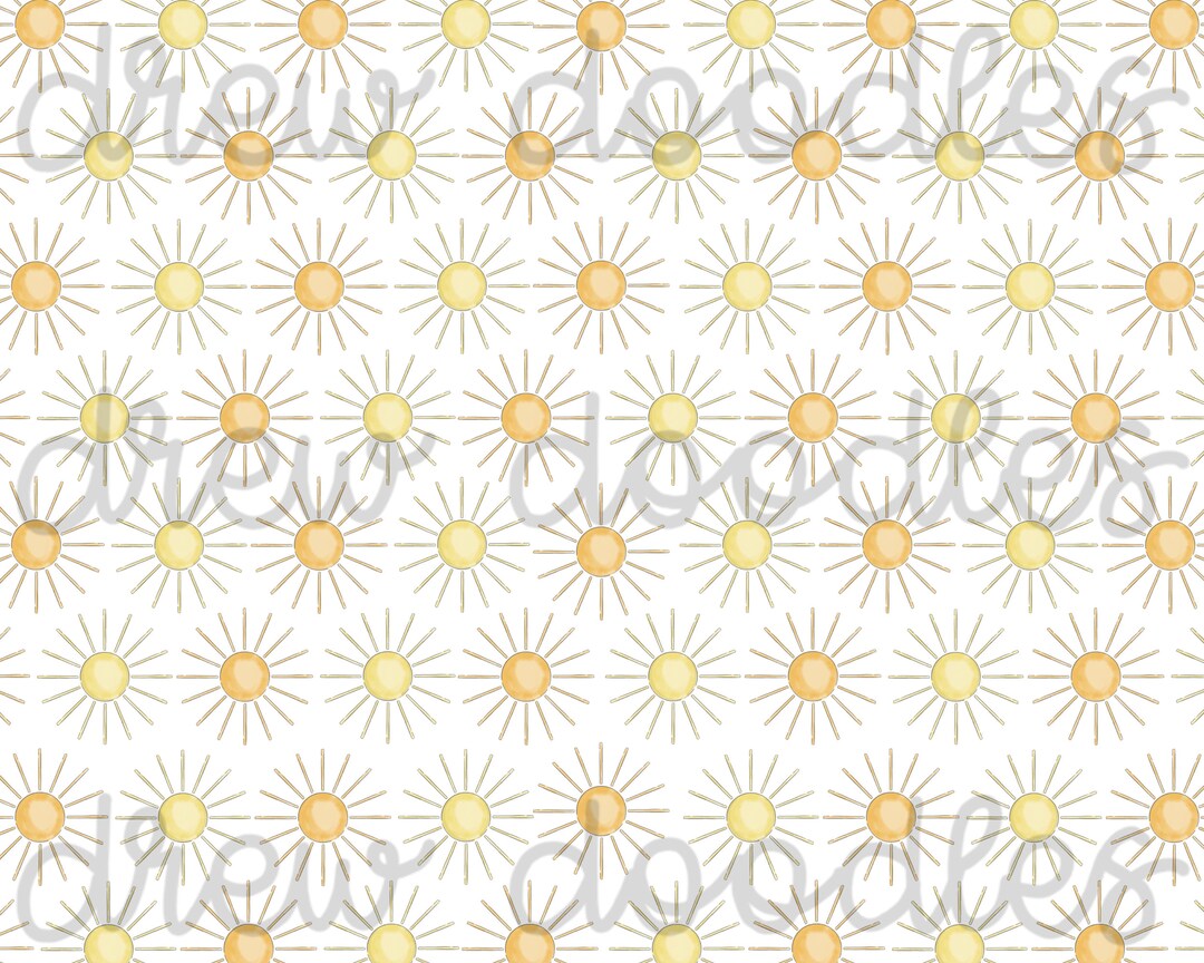 Watercolor Sunshine Print Pattern Digital Papers Backgrounds 4x6 7x5 ...