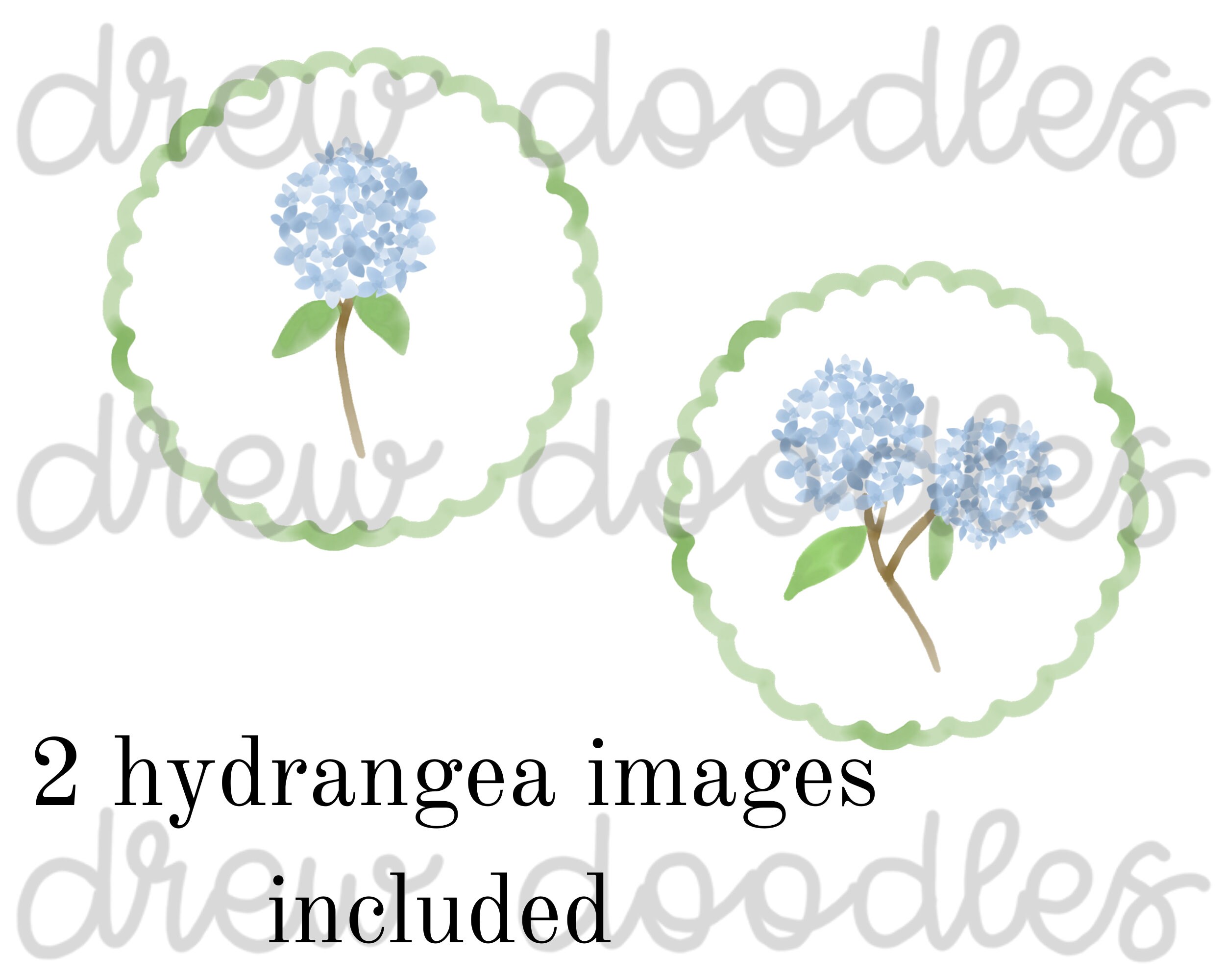 Watercolor Blue Hydrangea Print Digital Papers Backgrounds 4x6 - Etsy