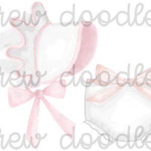 Watercolor Baby Girl Bonnets Digital Clip Art Set- Instant Download - Etsy