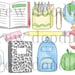 Watercolor Colorful School Supplies Digital Clip Art Set- Instant ...