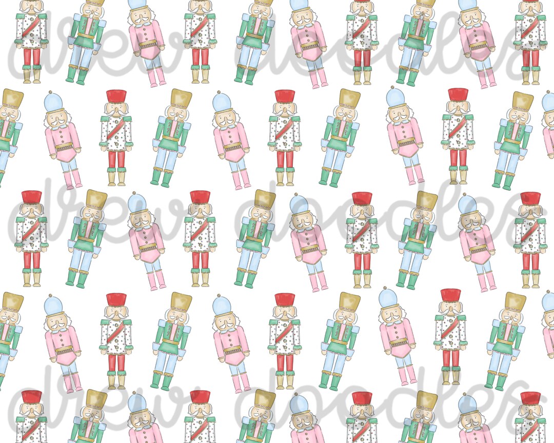 Watercolor Colorful Nutcrackers Digital Papers Backgrounds 4x4, 7x5 ...