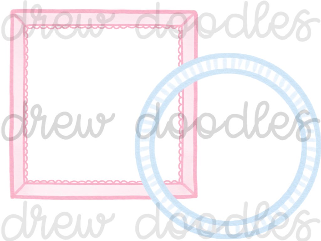 Watercolor Frames Digital Clip Art Set Instant Download | Etsy