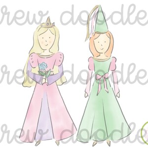 Watercolor Pastel Princesses- Digital Clip Art Set- Instant Download - Etsy