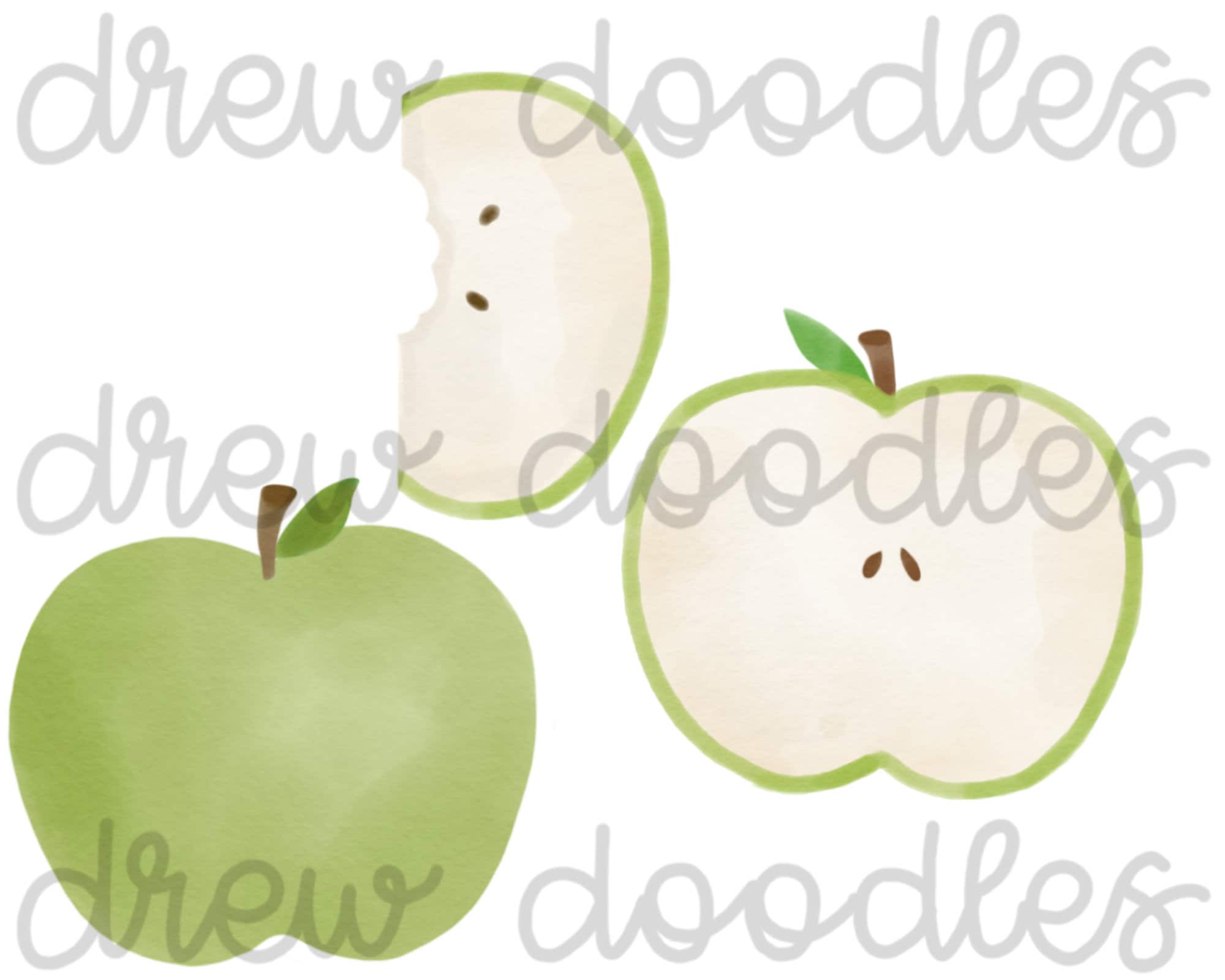 Watercolor Apples Digital Clip Art Set- Instant Download - Etsy