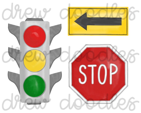 Watercolor Traffic Signs Instant Download - Etsy