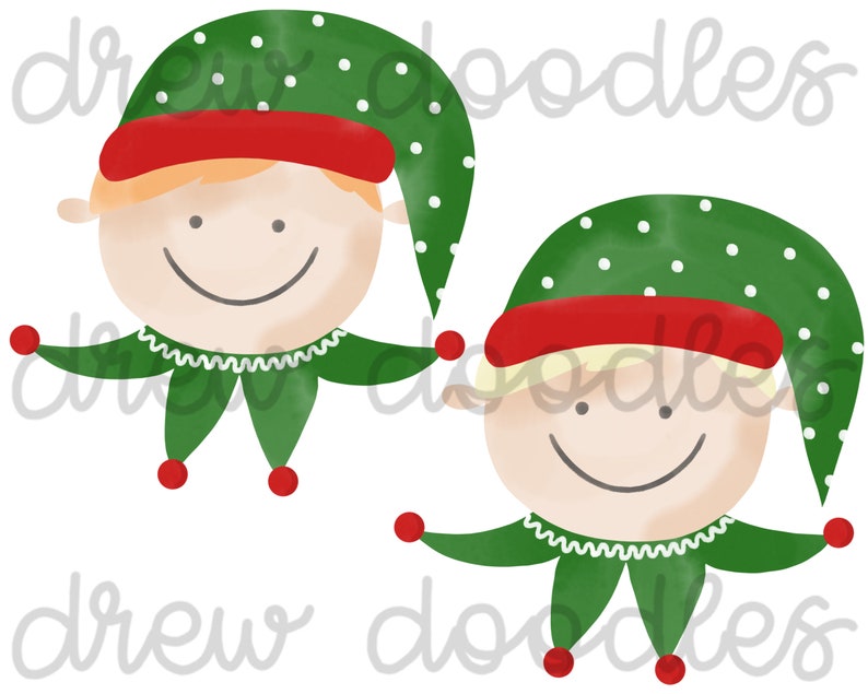 Watercolor Boy Elves Digital Clip Art Set Instant Download - Etsy