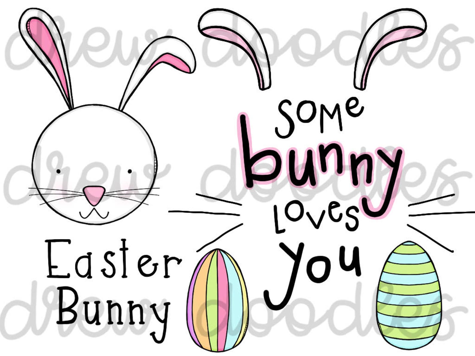 Easter Doodles Digital Clip Art Set Instant Download | Etsy