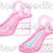 Watercolor Pink Water Slide, Inflatable Slide Digital Clip Art Set ...