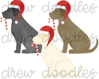 Watercolor Christmas Dogs Digital Clip Art Set Instant | Etsy