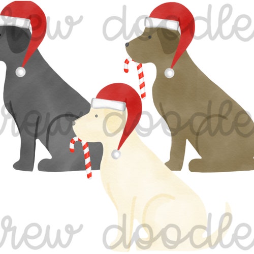Watercolor Christmas Dogs Digital Clip Art Set Instant - Etsy