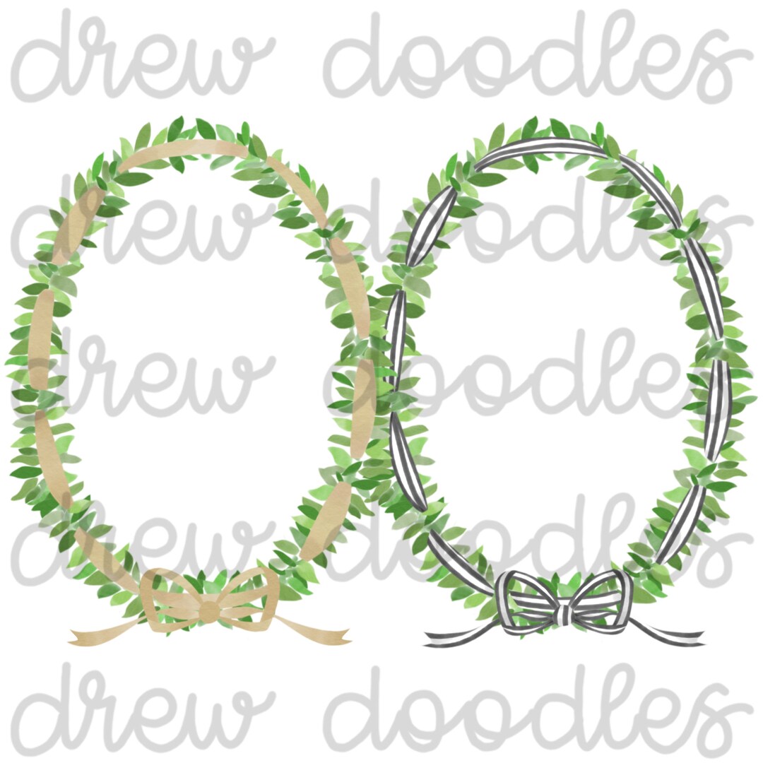 Watercolor Gold and Black and White Stripe Wreaths- Digital Clip Art ...