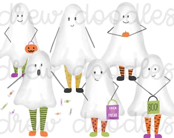 Watercolor Costume Kids Digital Clip Art Set Instant Download | Etsy