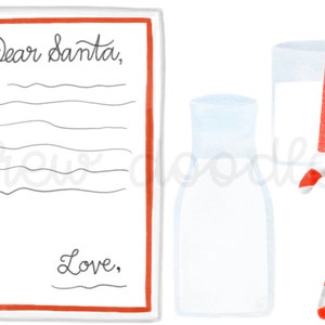 Watercolor Christmas Cookies and Milk for Santa Digital Clip Art Set ...