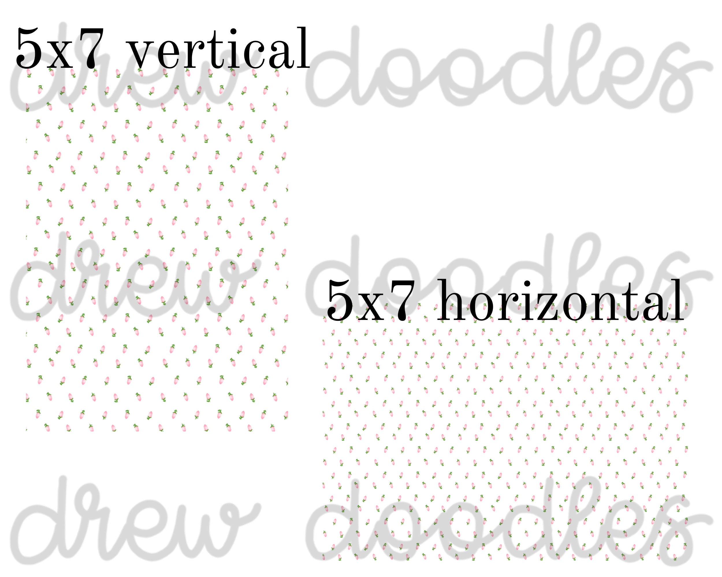 Watercolor Rosebud Pattern Print Digital Papers Backgrounds - Etsy