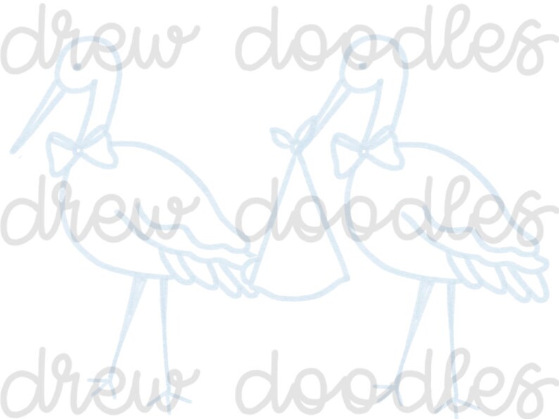Watercolor Baby Boy Stork Digital Clip Art Set Instant - Etsy