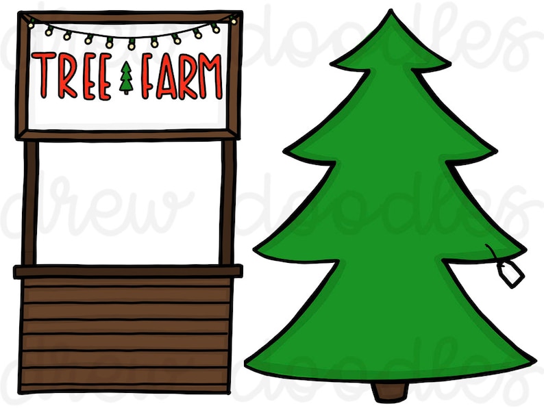 Christmas Tree Farm Digital Clip Art Set Instant Download | Etsy