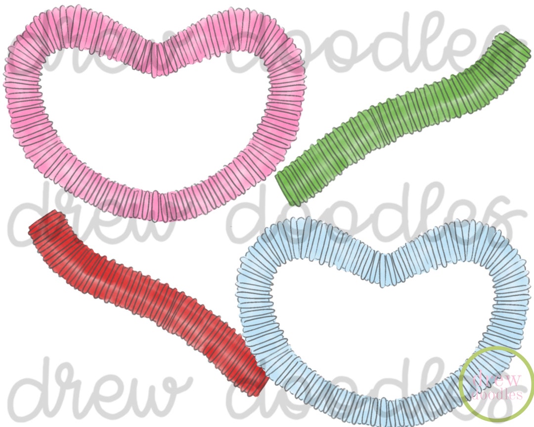 Watercolor Valentine's Day Fidget Tubes Digital Clip Art Set- Instant ...