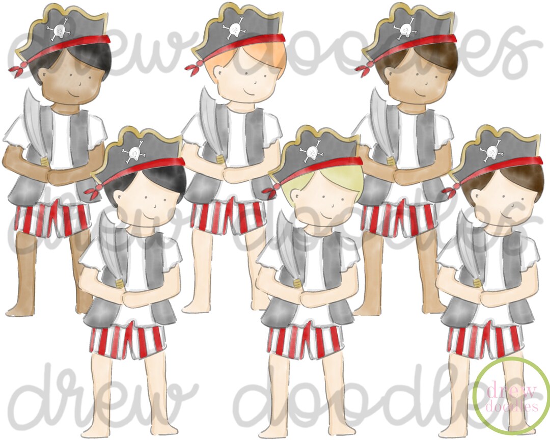 Watercolor Pirates Boys Digital Clip Art Set- Instant Download - Etsy