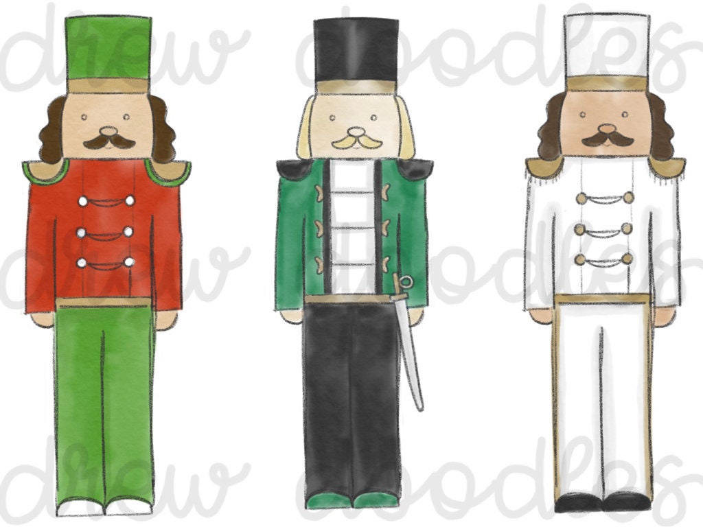 Watercolor Nutcrackers Digital Clip Art Set Instant Download | Etsy