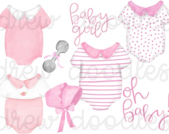 Watercolor Baby Boy Bonnets Digital Clip Art Set Instant | Etsy