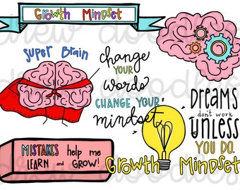 Growth Mindset Doodles Digital Clip Art Set Instant Download - Etsy Canada