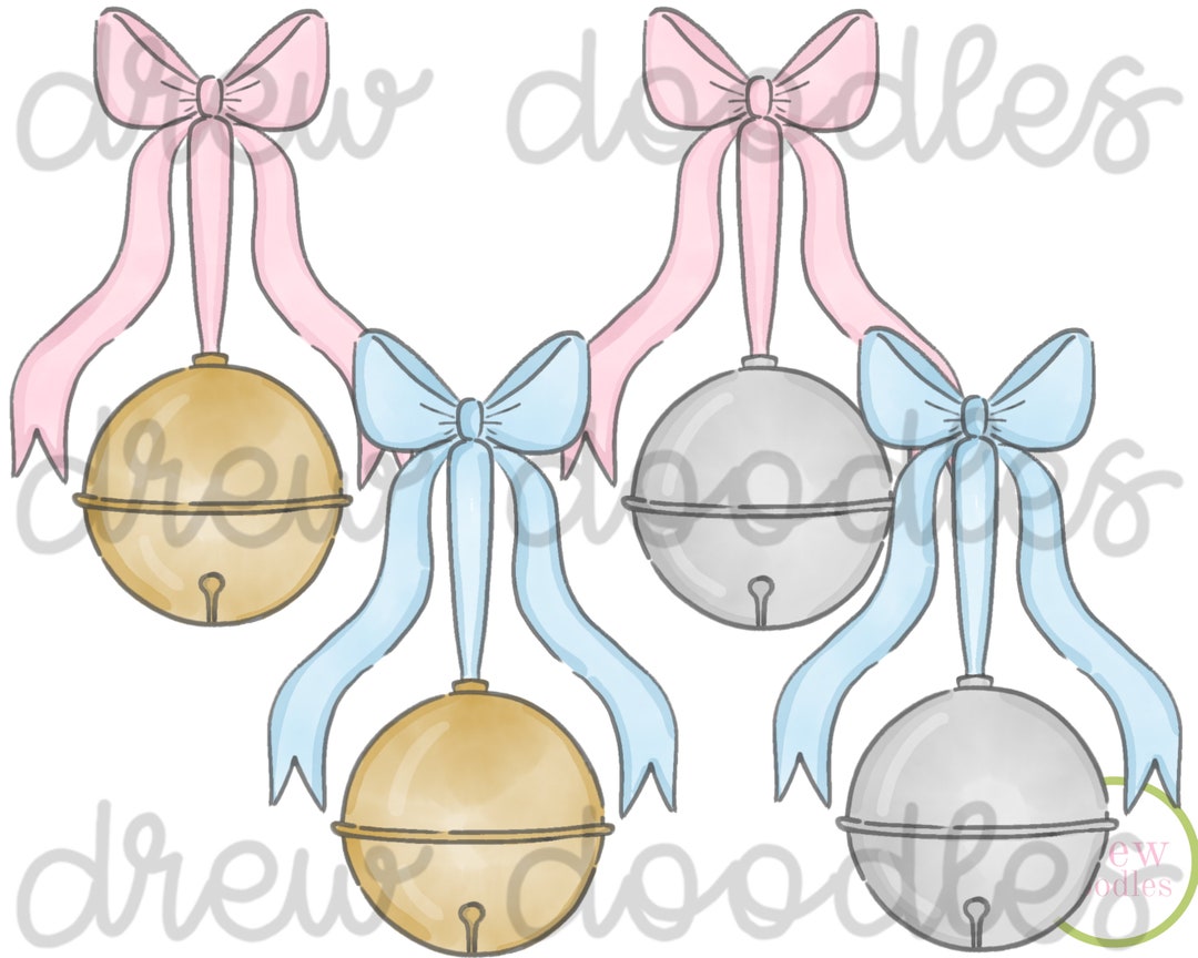 Watercolor Pastel Christmas Bells- Digital Clip Art Set- Instant ...
