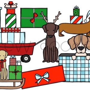 Puppy Presents Digital Clip Art Set- Instant Download - Etsy