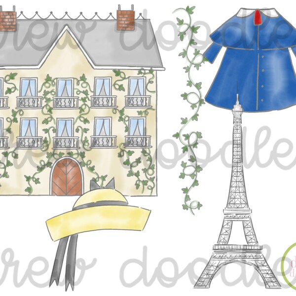 Paris Clip Art Set - Etsy