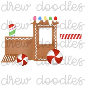 Watercolor Christmas Gingerbread Train Digital Clip Art Set- Instant ...