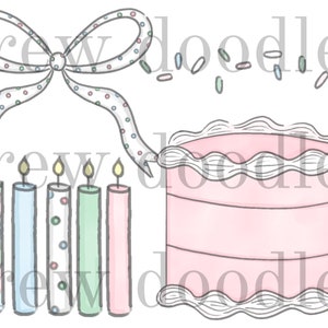 Watercolor Pastel Birthday Jumbo Digital Clip Art Set- Instant Download ...